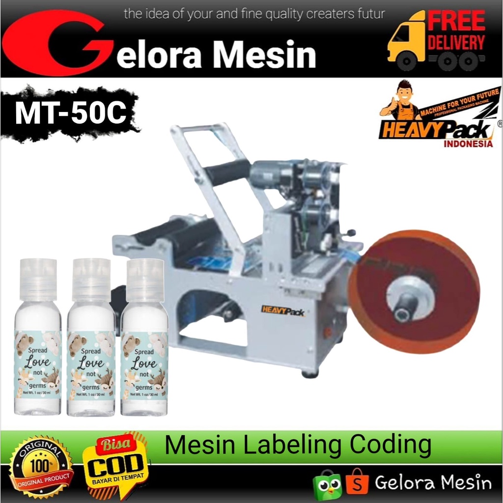 Jual Mesin Labeling Botol Tepel Stiker Botol Coding MT-50C HEAVYPACK | Shopee Indonesia