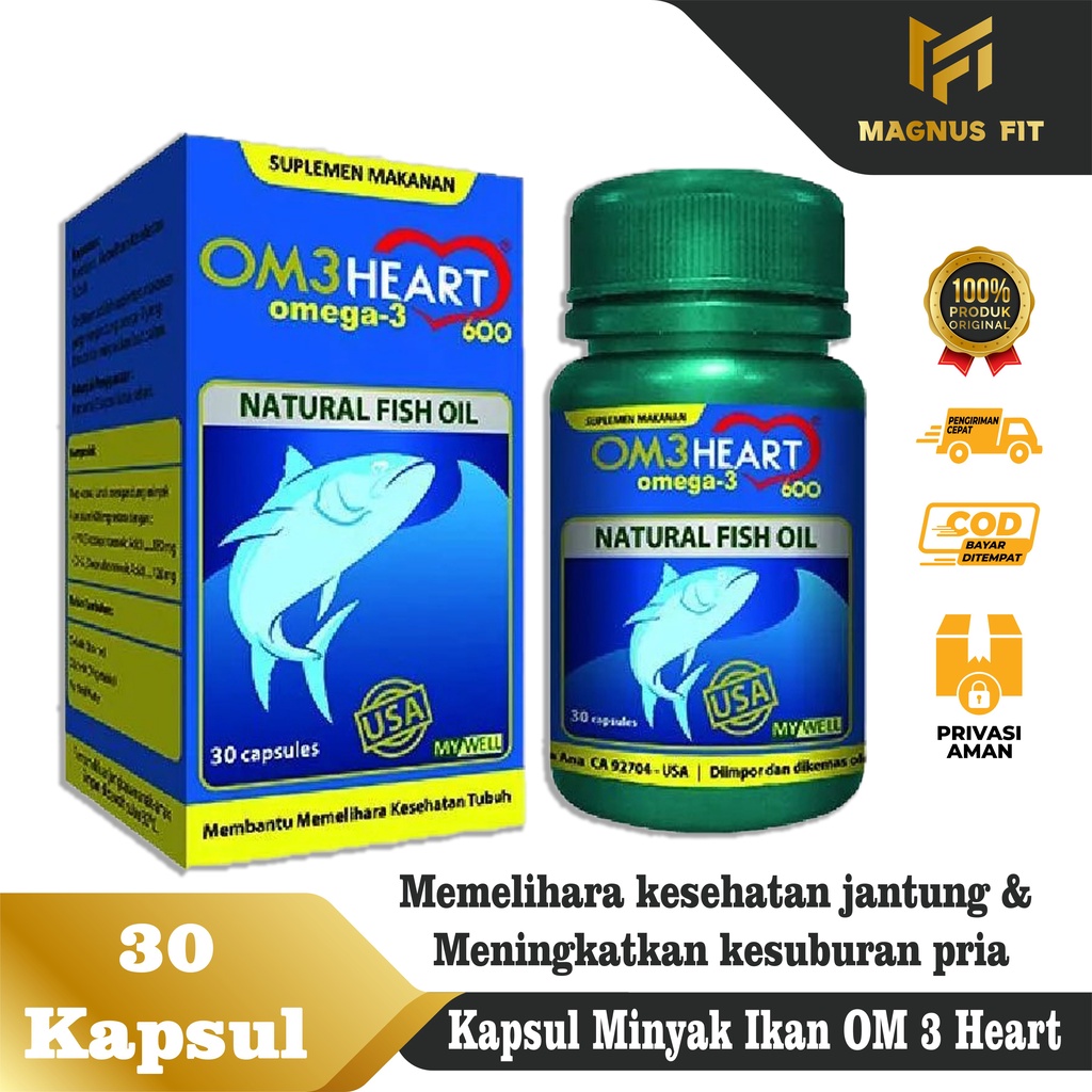 Jual Om3 Heart Omega 3 Fish Oil - Suplemen Minyak Ikan Jaga Kesehatan ...