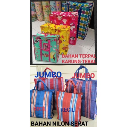 Jual TAS Belanja TAS Laundry TAS Nilon Tote Bag Tebal Jumbo Besar TAS ...