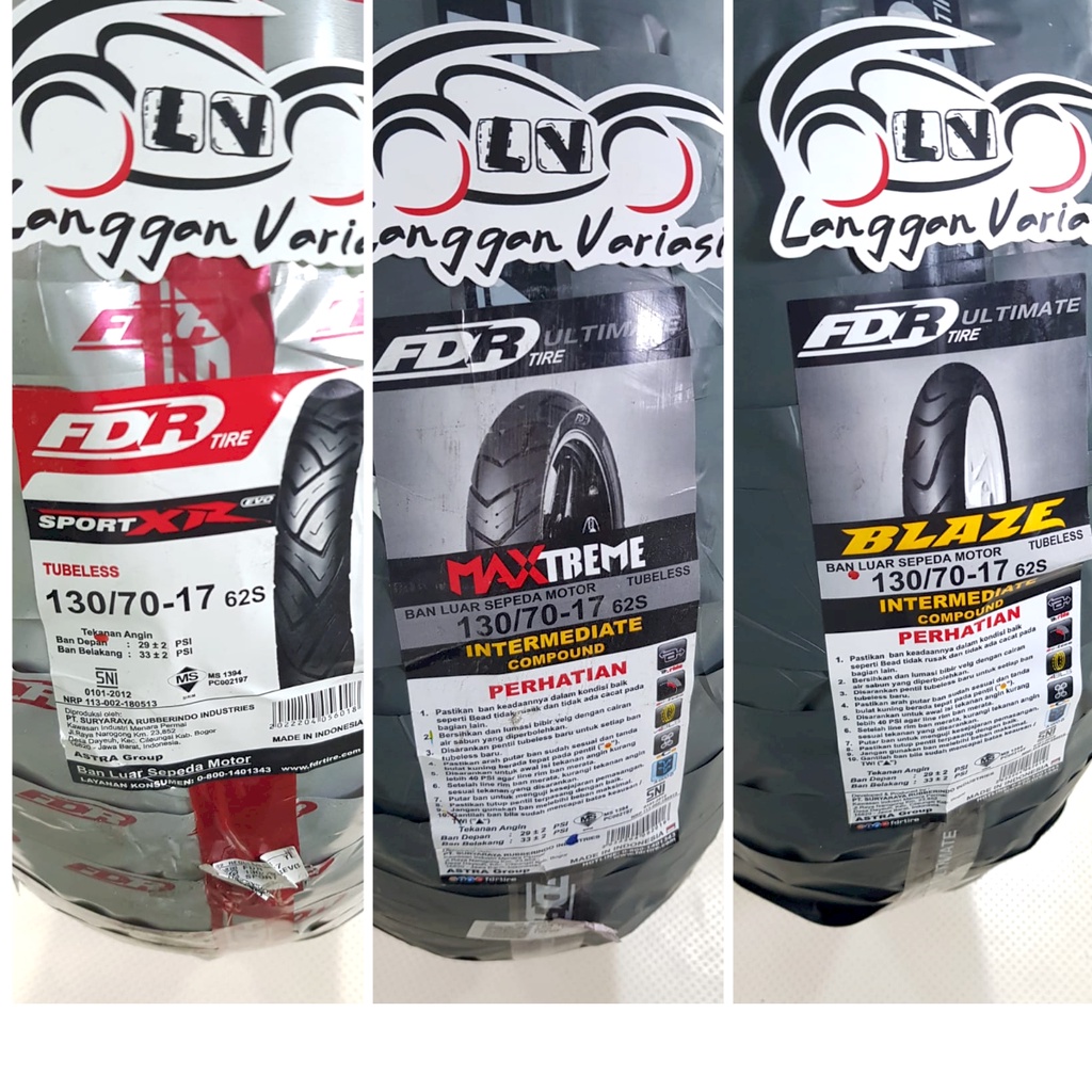 Jual Ban Luar FDR Tubeless Sport XR EVO Maxtreme Blaze 130 / 70 - Ring ...