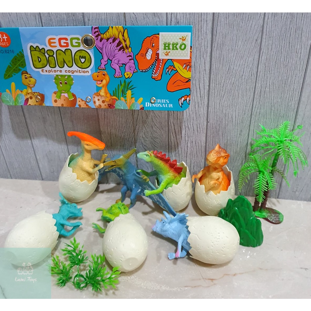 Jual Mainan Figure Dinosaurus Set Telur Egg Dino 7PCS CD-110A | Shopee ...