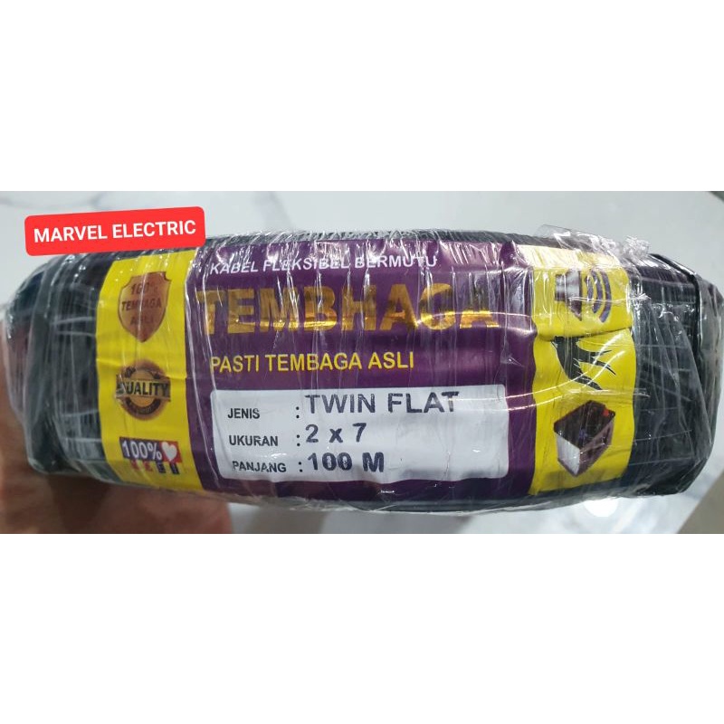 Jual Kabel Twin Flat TF Hitam Putih 2x7 TEMBAGA 100Meter | Shopee Indonesia
