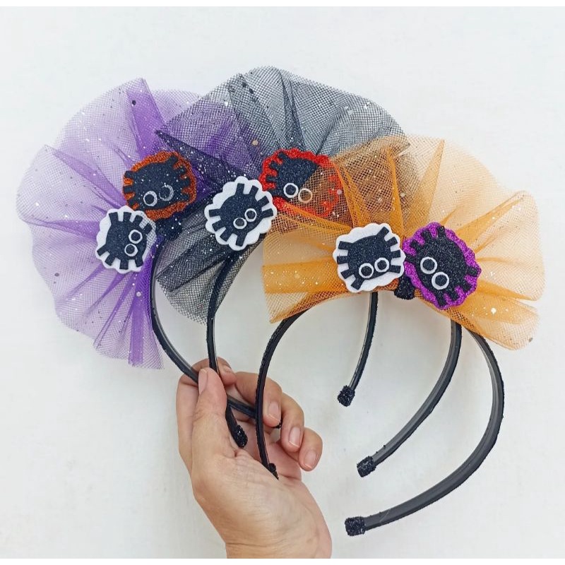 Jual SPIDERS headband BOO Collection (bando Halloween labalaba black ...