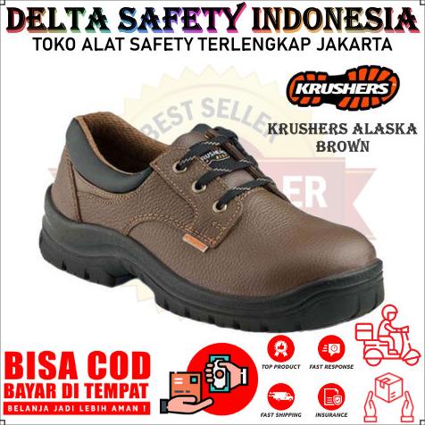 Jual Sepatu Safety Krushers Alaska Brown Original | Safety Shoes ...