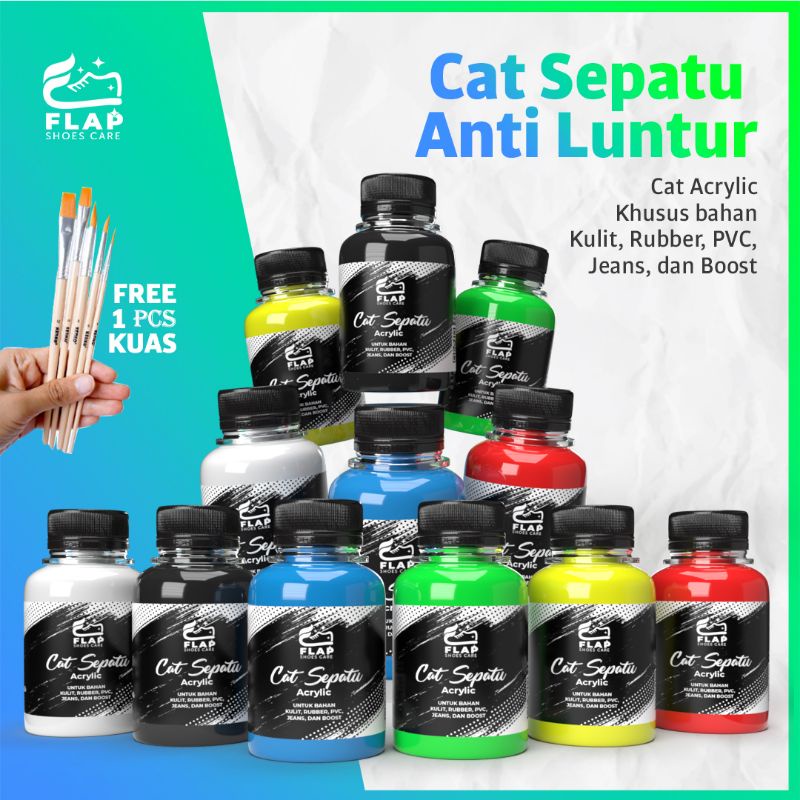 Jual Cat Akrilik Sepatu Akrilik Set 24 Warna Hitam Putih Maries Murah ...