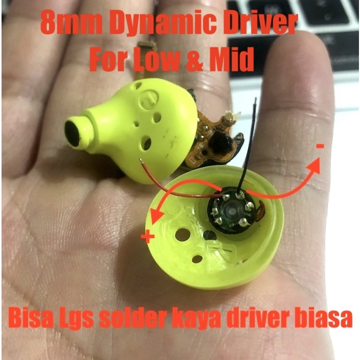 Jual High End Knowles Balanced Armature Dynamic Driver Unit 8mm 1BA+1DD ...