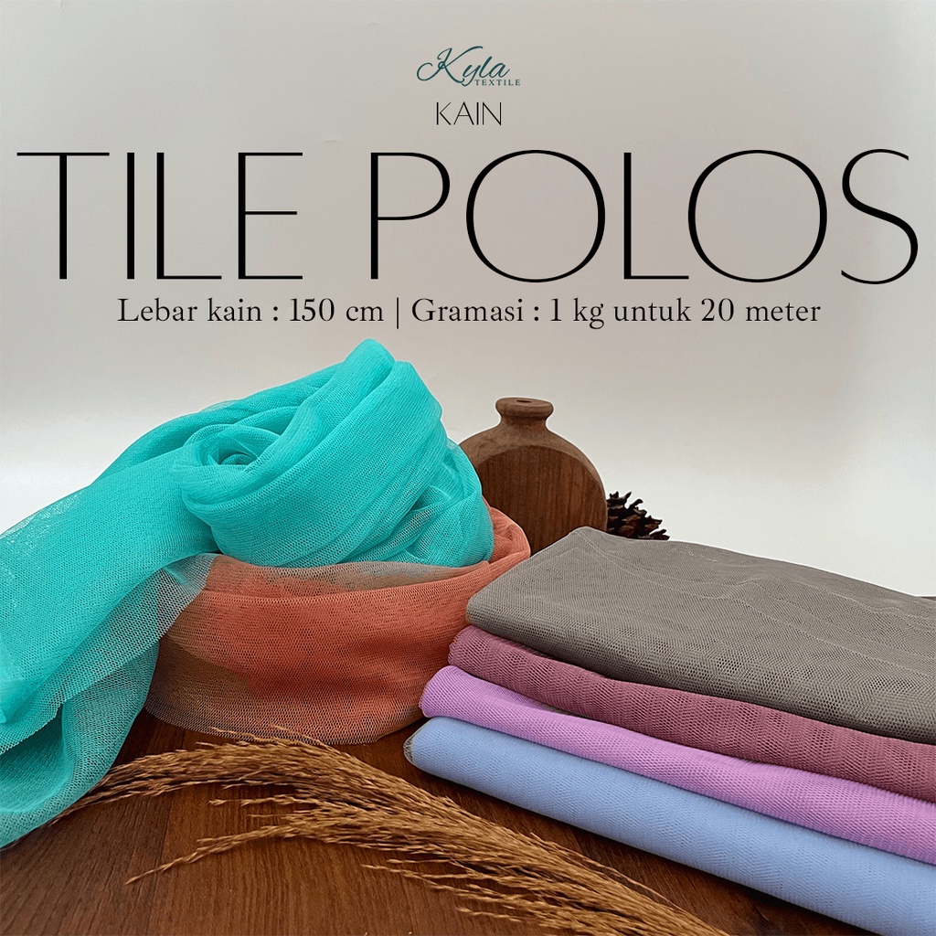 Jual 1/2 METER KAIN TILE POLOS | Shopee Indonesia