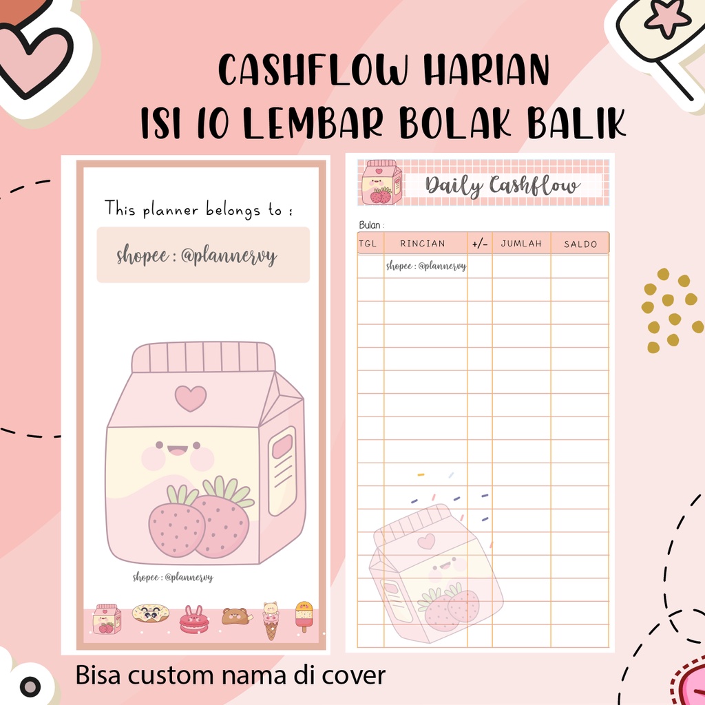 Jual UANG PLANNER CATATAN CASHFLOW HARIAN | Shopee Indonesia