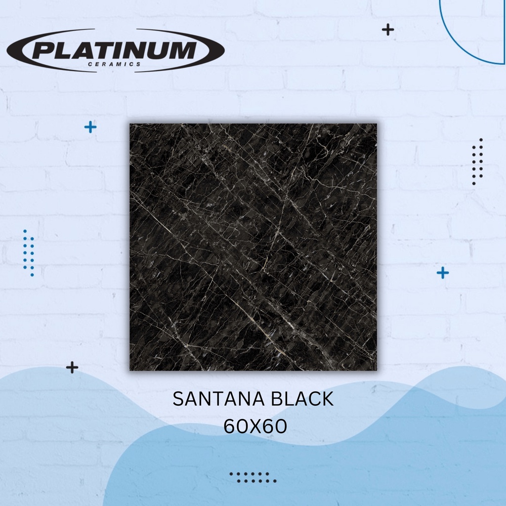 Jual KERAMIK PLATINUM ASIA TILE 60X60 SANTANA BLACK GLOSSY KAMAR MANDI ...
