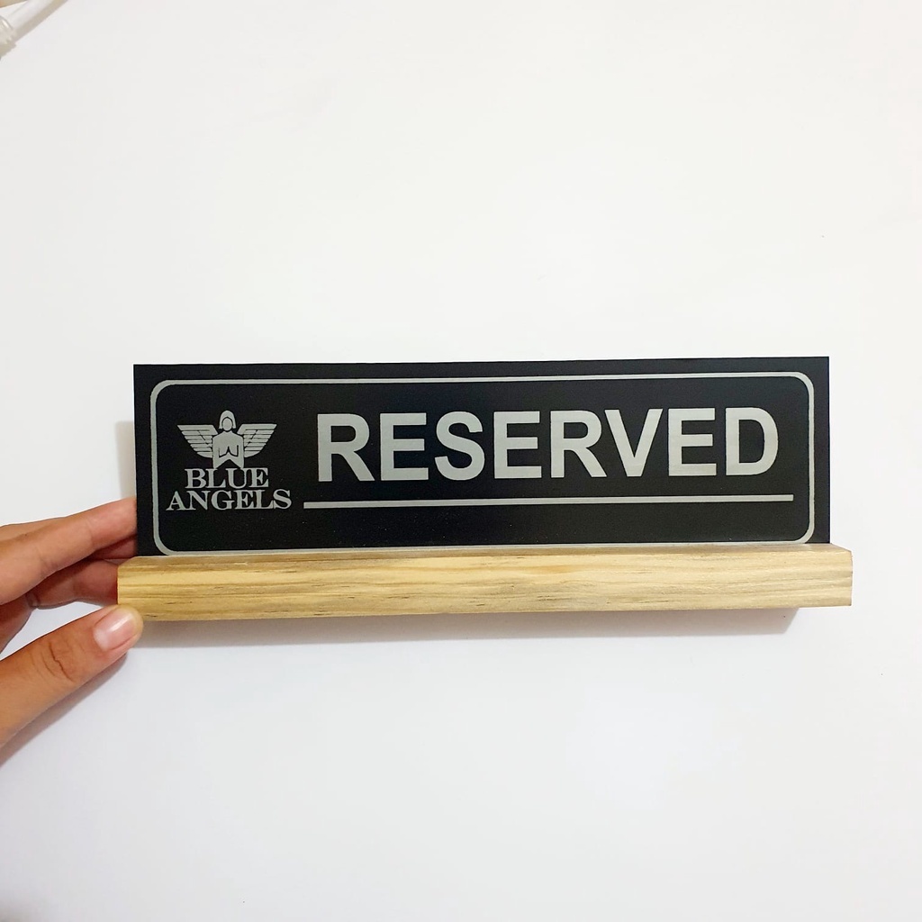 Jual Sign Reserved ACP Hitam Custom Logo/ Reserved/ Reservasi/Tulisan ...