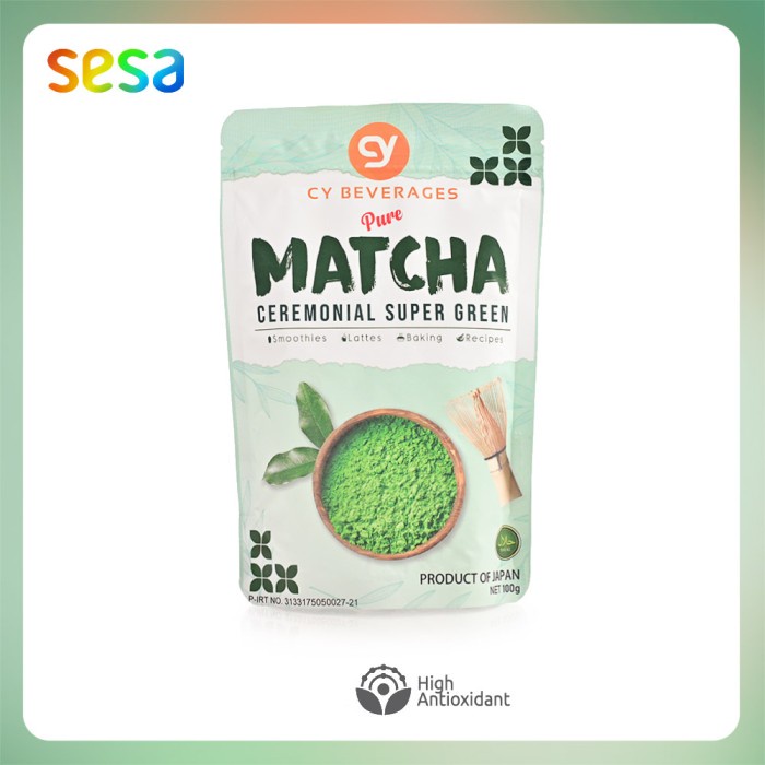 Jual CY BEVERAGES PURE MATCHA CEREMONIAL SUPER GREEN 100G | Shopee ...