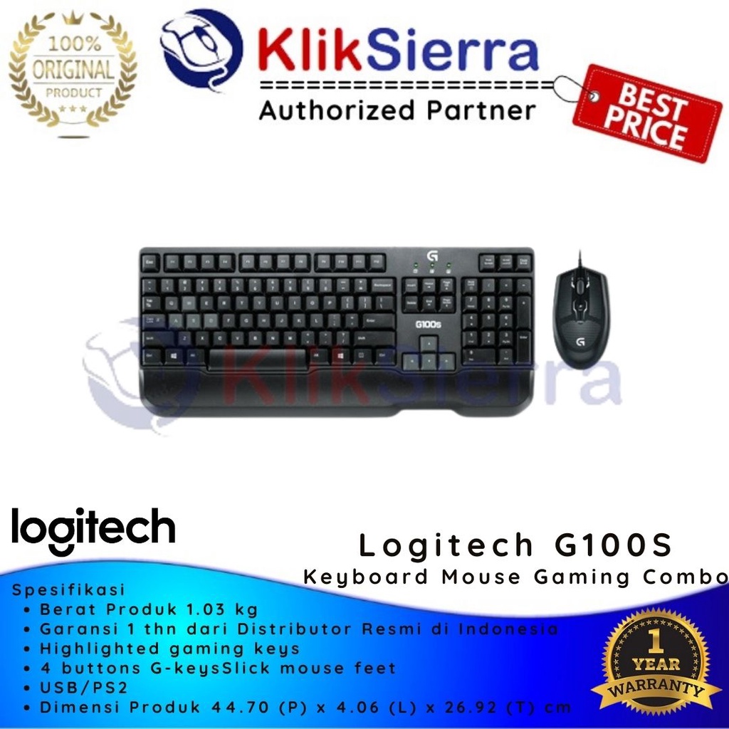 Jual LOGITECH G100S Keyboard Mouse Gaming Combo G100-S ORIGINAL ...