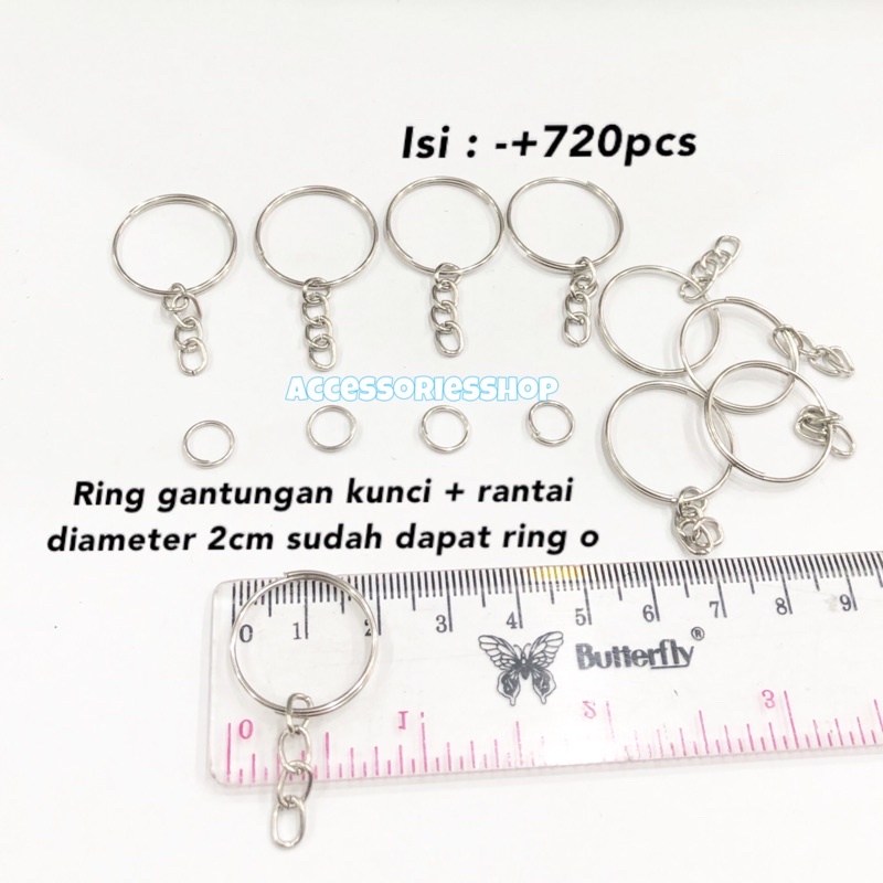 Jual Ring gantungan kunci plus rantai diameter 20mm(-+720pcs) | Shopee ...