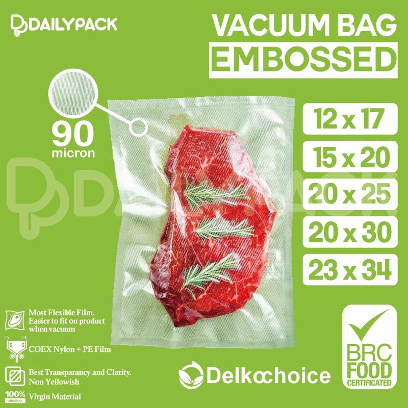Jual (PACK = 100 PCS) PLASTIK VACUUM EMBOSS/ VACUM BAG SEALER EMBOSSED ...