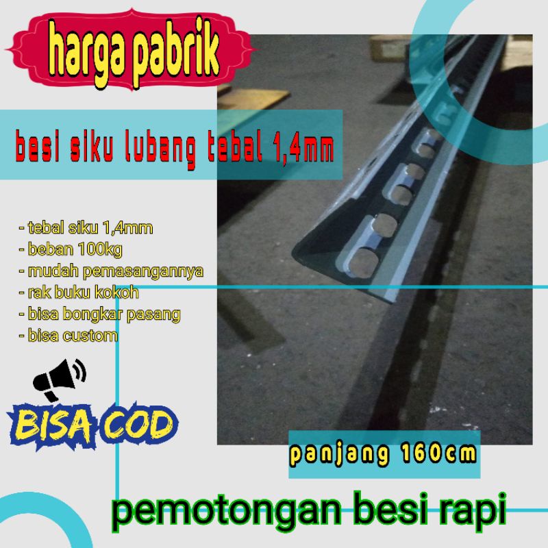 Jual besi siku lubang buat rak panjang 160cm lebar besi 40mmx40mm tebal ...