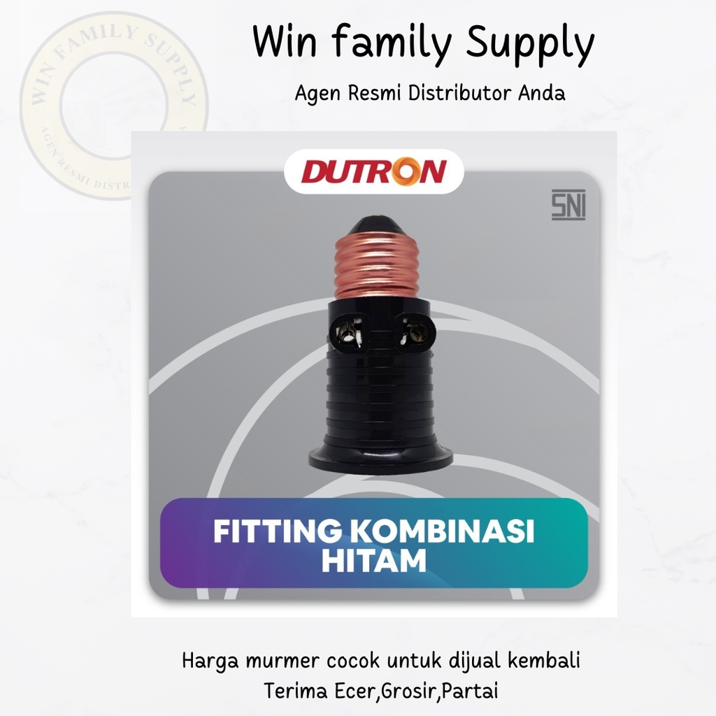 Jual Fitting Kombinasi Dutron Fitting lampu Stop Kontak SNI HITAM | Shopee Indonesia