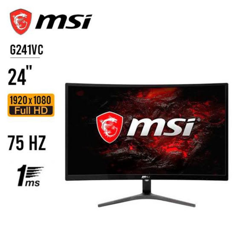 Jual LED MSI OPTIX G241VC Monitor Gaming Curved 24" 1ms 70Hz FULL HD ...