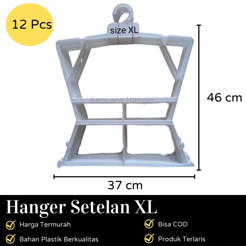 Jual (12 PCS) Hanger Setelan Layang 09 Dewasa | Display Gantungan Baju ...