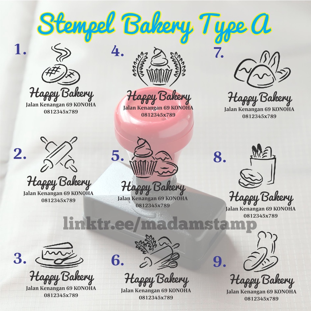 Jual stempel kemasan roti A kardus kertas bakery donat donnut cake roti ...