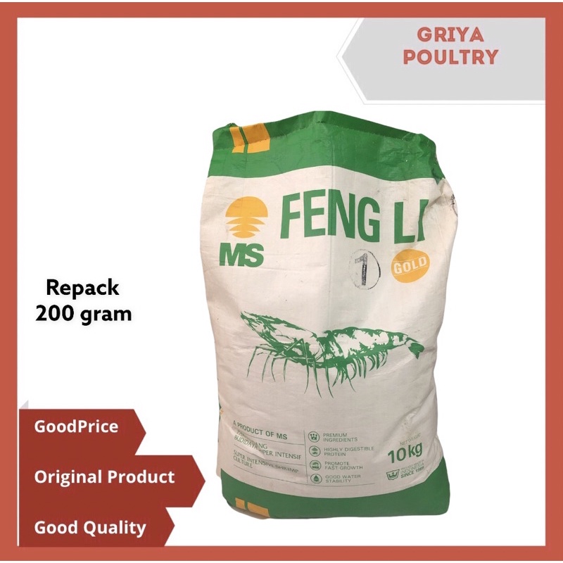 Jual Pakan udang lobster burayak ikan Fengli 1 kemasan repack 200 gr | Shopee Indonesia