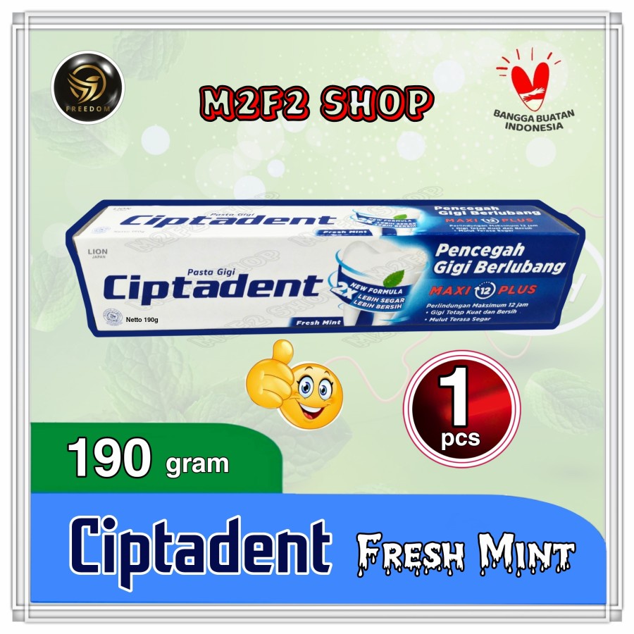 Jual Pasta Gigi Ciptadent Maxi 12 Plus Fresh Mint - 190 gr (Kemasan ...