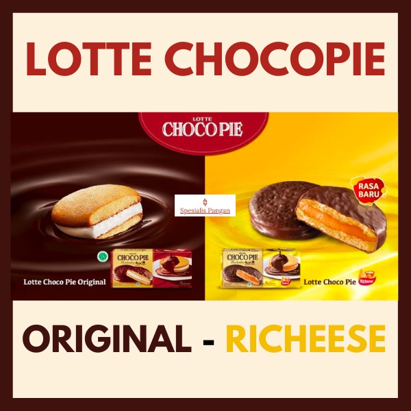 Jual PROMO! LOTTE CHOCO PIE MARSHMALLOW SATUAN ORI RICHEESE Keju Coklat ...