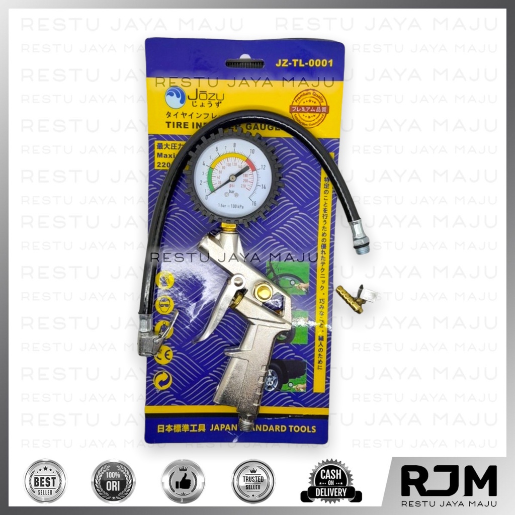 Jual JOZU Alat Ukur Isi Pompa Angin Ban Tire Inflator Pressure Gauge ...