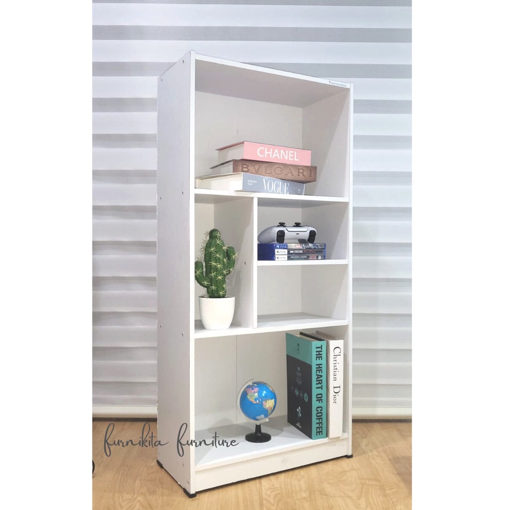 Jual RAK BUKU PAJANGAN SERBAGUNA 7 SEKAT PUTIH MINIMALIS / LEMARI BUKU ...