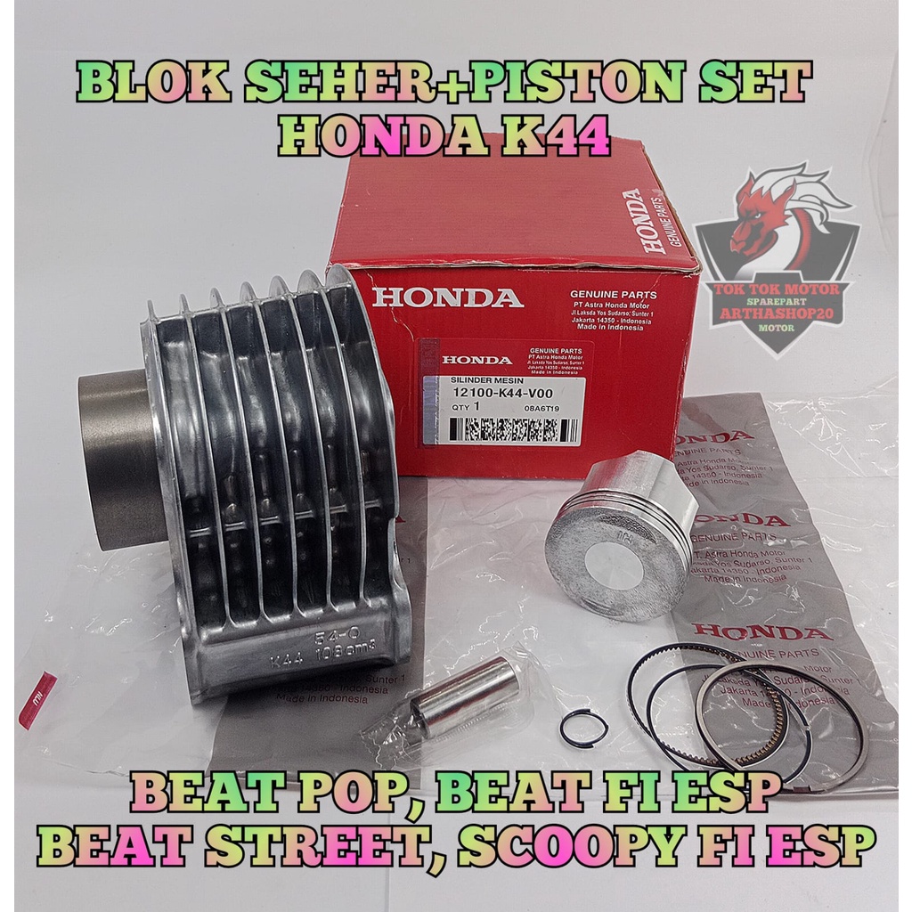Jual BLOK + SEHER Set K44 Motor HONDA BEAT FI ESP Stater Halus , SCOOPY FI ESP , BEAT POP , BEAT ...