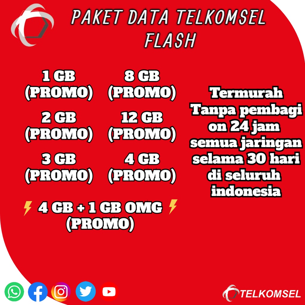 Jual PAKET DATA TELKOMSEL FLASH UNTUK SEMUA NOMOR SIMPATI, KARTU AS DAN LOOP AKTIF 24 JAM SELAMA ...