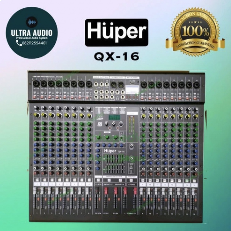 Jual HUPER QX-16 / QX16 / QX 16 Mixer USB 16 Channel ORIGINAL | Shopee Indonesia