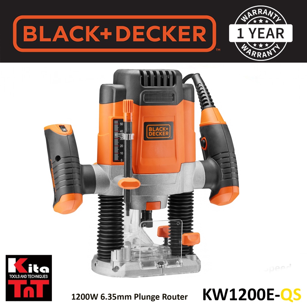 Jual BLACK + DECKER - Mesin Router 1200W 6.35mm Plunge Router - KW1200E ...