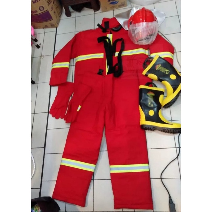 Jual BAJU DAMKAR FULL SET HELM PEMADAM SEPATU SARUNG TANGAN | Shopee ...