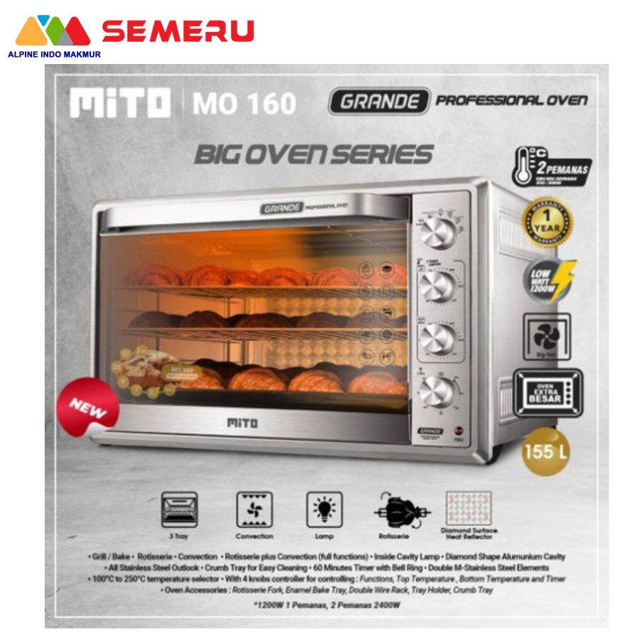 Jual MITO GRANDE PROFESSIONAL OVEN / 155 L MO-160 KHUSUS MAKASSAR ...