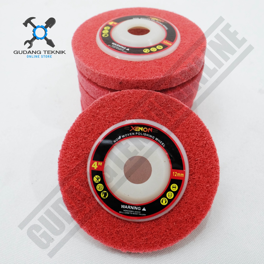 Jual Batu Gerinda Grenda Poles Non Woven Wheel Merah Stainless 4" XENON ...