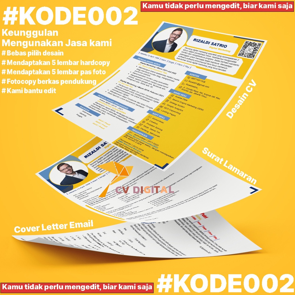 Jual CV | Curriculum vitae | desain CV | Surat lamaran | CV Profesional | CV Murah | Print CV ...