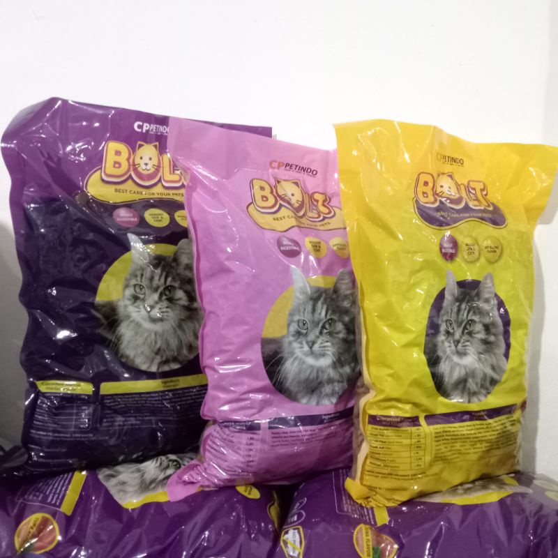 Jual Bolt Cat Food Paket 5pcs(isi 800gr) - dryfood makanan kucing adult ...