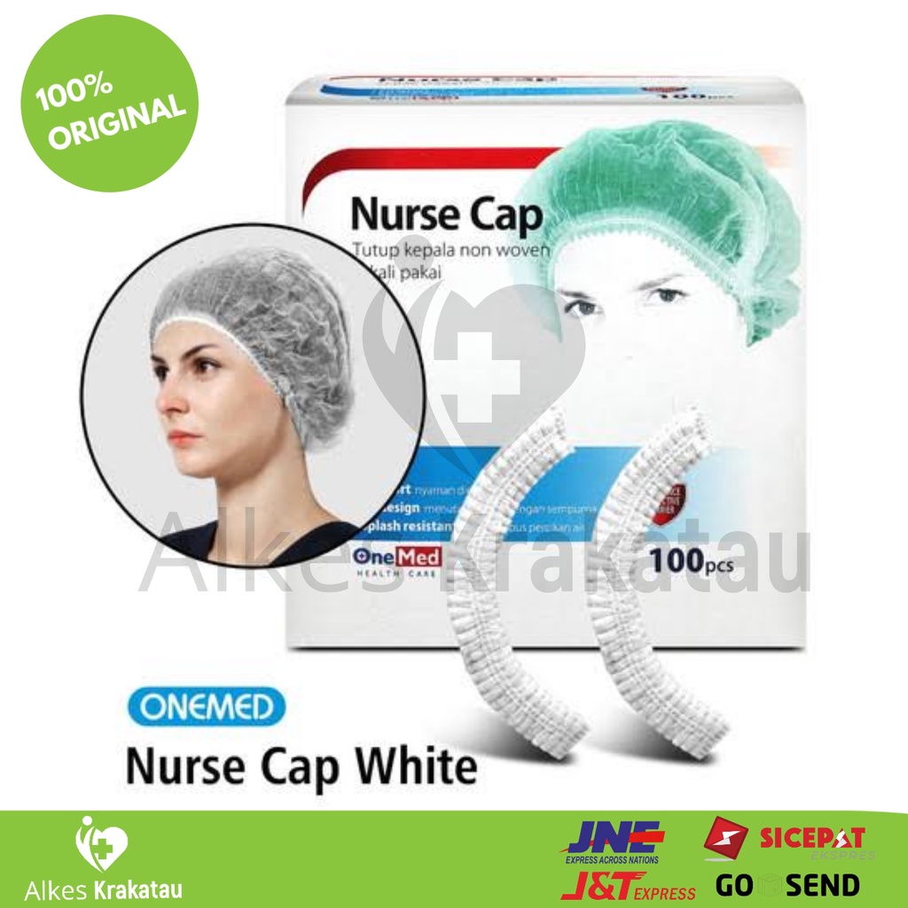 Jual Nurse Cap Onemed isi 100 Pcs / Penutup Kepala Medis One Med ...