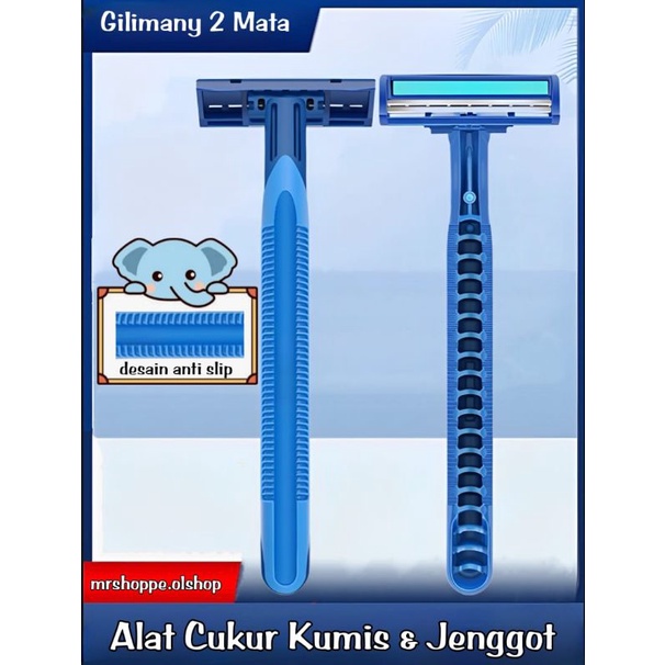 Jual Alat Cukur/Cukuran Jenggot/Cukuran Kumis/Gilimany 2 Mata Pisau⭐ ...