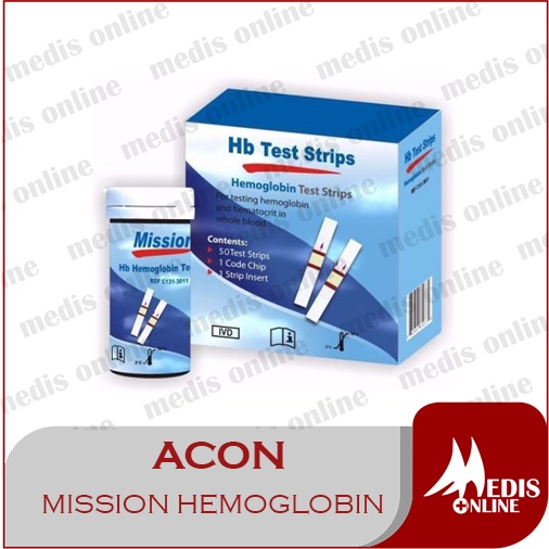 Jual Strip Hb Mission isi 50 pcs / Strip Hemoglobin Mission / Strip ...