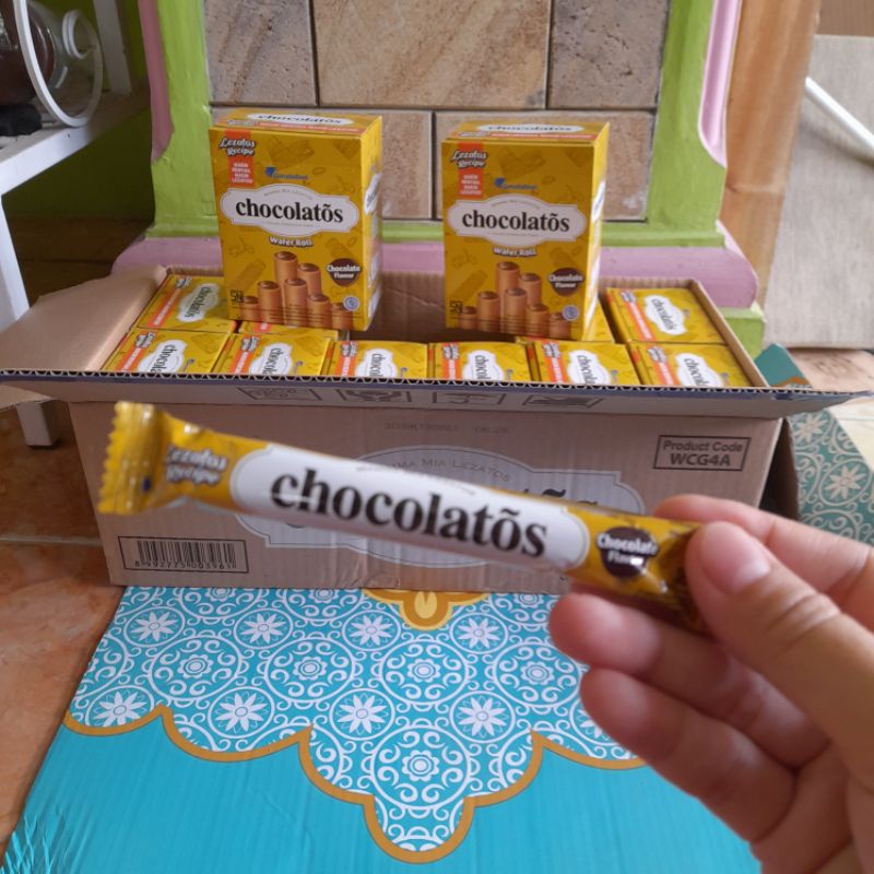 Jual CHOCOLATOS WAFER ROLL 1 KARTON 12BOX @24PCS / CEMILAN / SNACK ...