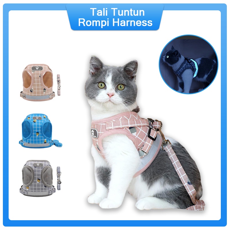 Jual Tali Tuntun Harness Tali Kucing Harness Hewan Anjing Kucing Model ...