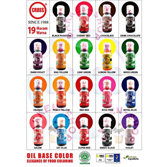 Jual Pewarna Cross/Sumbo Cross/Pewarna Makanan Cair Cross 20ml | Shopee ...