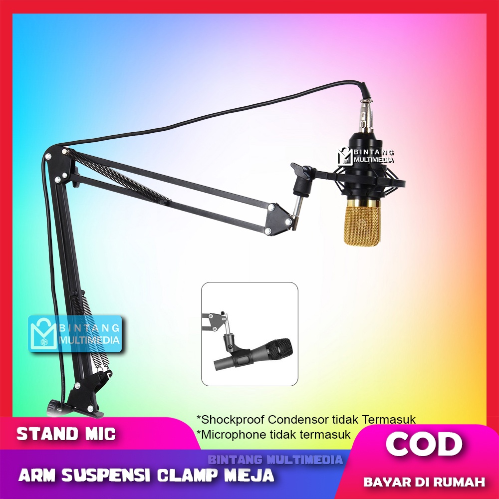 Jual TaffSTUDIO Arm Stand Mic Suspensi Jepit Meja Scissor Lazypod ...