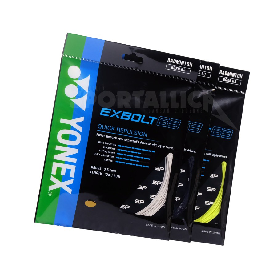 Jual SENAR BADMINTON RAKET YONEX EXBOLT 63 ASLI ORIGINAL SP MADE IN ...