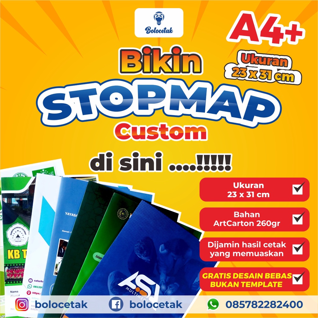 Jual CETAK PRINT STOPMAP / MAP KERTAS FOLDER ORGANIZER FOLIO A4/A4 ...