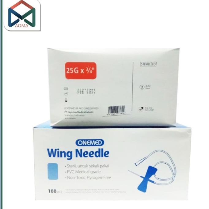 Jual NEEDLE WING ONEMED 25G/ NEEDLE WING 25G 1 BOX ISI 100PCS | Shopee Indonesia