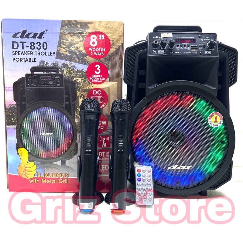 Jual Speaker Portable Wireless DAT DT 830 Original 8 Inch DT830 ...