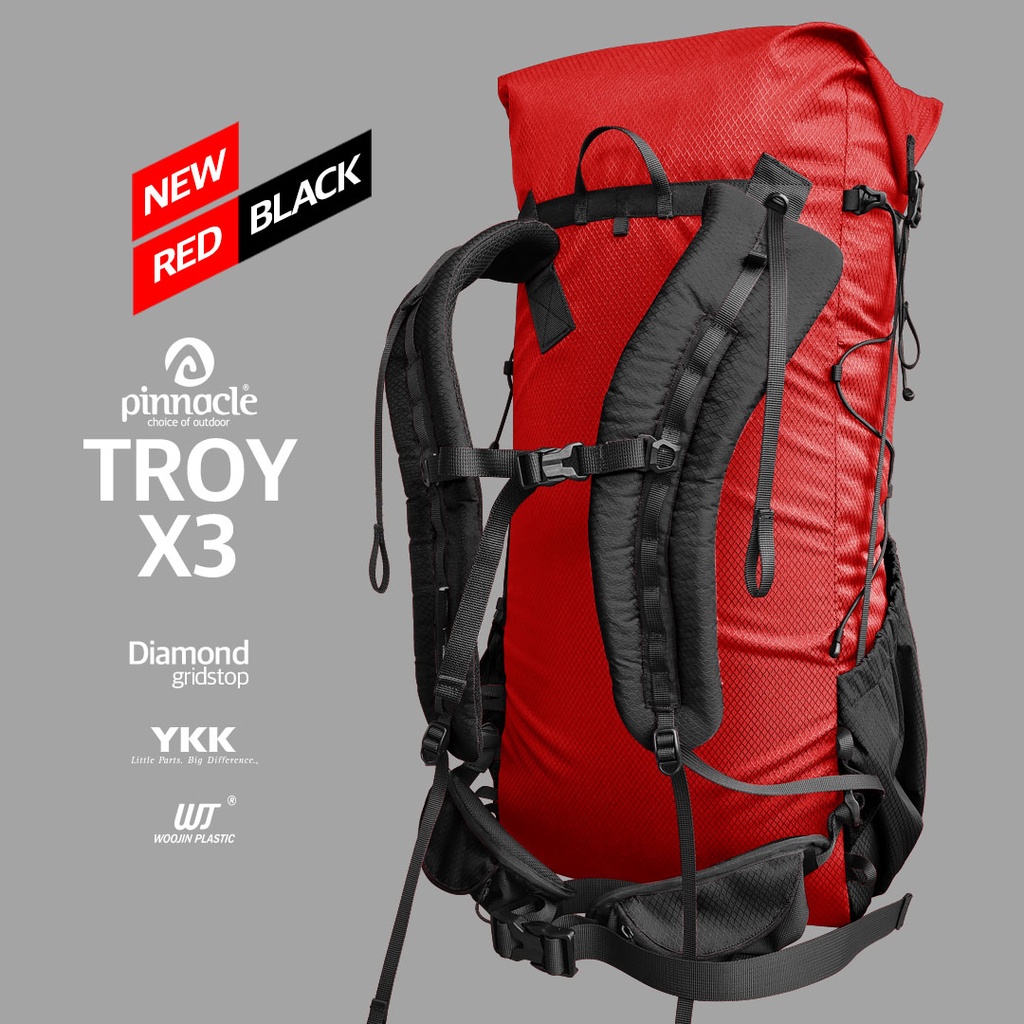 Jual Pinnacle Backpack Troy X3 - Red Black | Shopee Indonesia