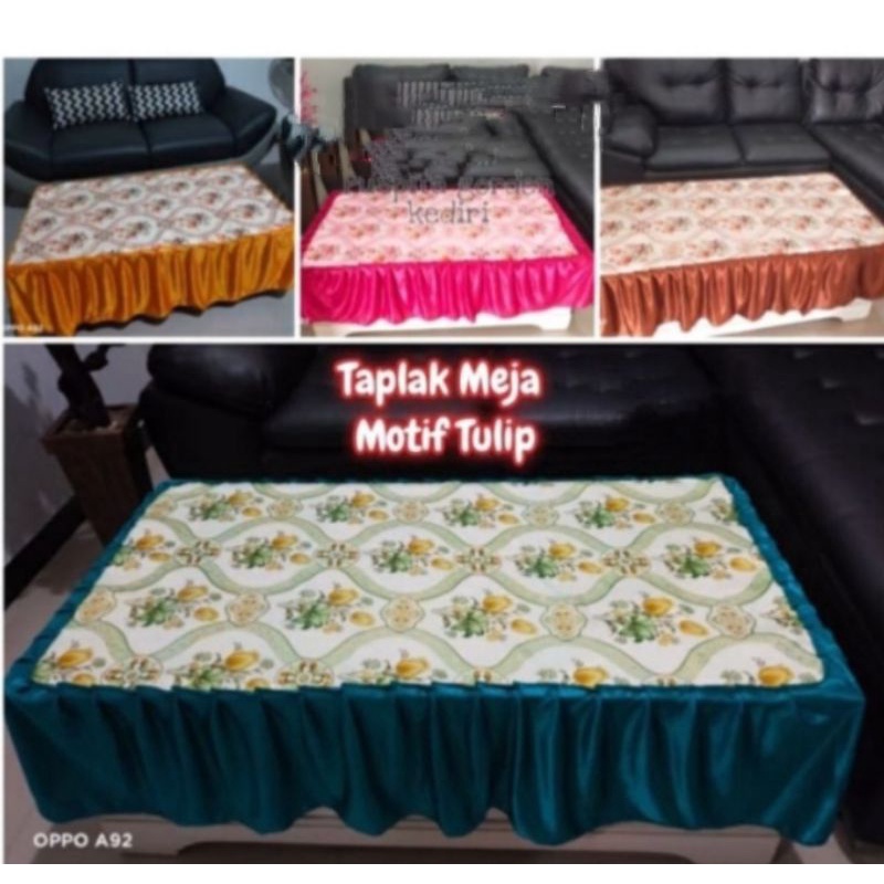 Jual TAPLAK MEJA TAMU AESTHETIC MOTIF BUNGA/ TAPLAK MEJA KAIN BLACKOUT ...